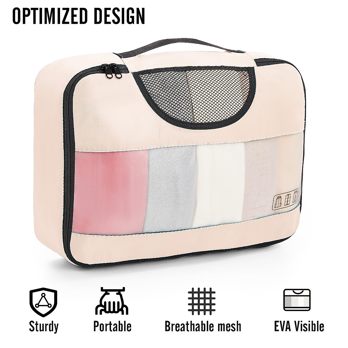 Veken 8 Set Packing Cubes for Travel, Gifts for Women Mom, Suitcase Organizer Bags for Luggage with Hanging Toiletry Bag and Shoe Bag, Vacation Essentials Travel Accessories for Cruise Ship