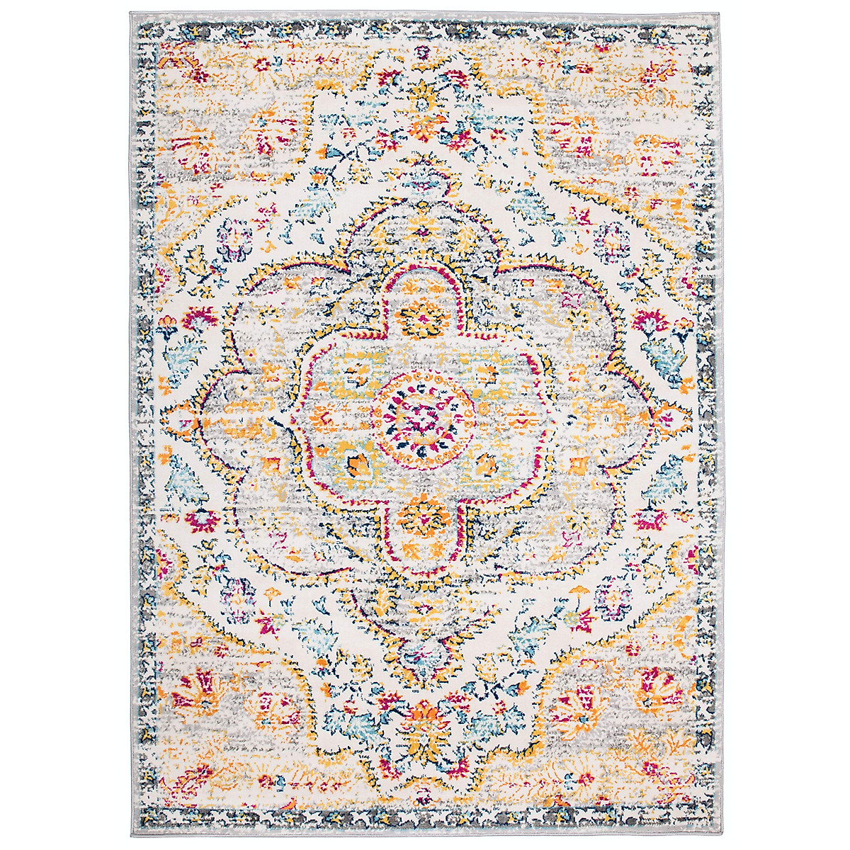 Rugshop Vintage Distressed Bohemian Area Rug 5' x 7' Gray