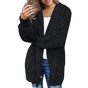 luvamia Womens Winter Jackets Open Cardigan Fall Coats for Women Comfy Outfits for Women Fall Outfits Black Size Small Size 4 Size 6