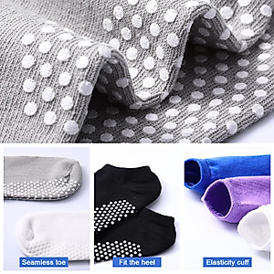 Janmercy 36 Pairs Non Slip Socks Women's Sports Yoga Pilates Socks Slipper Socks with Grippers(Multi Colors)