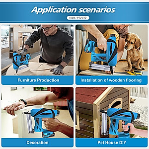 JOVANT Nail Gun Battery Powered, Cordless Nail Gun with 2 * 2.0Ah Li-ion Battery, 20V 2 in 1 Electric Nail Gun with Staple Remover, Cordless Brad Nailer for Upholstery, Carpentry and Woodworking