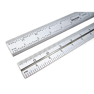 Benchmark Tools 466484 12 inch Combination Square Blade Ruler 4R Markings 1/8, 1/16, 1/32, 1/64 Stainless Steel Non-Glare Satin Chrome Finish Compatible with Starrett, Mitutoyo, PEC, Brown and Sharp