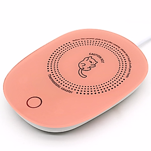 Coffee Mug Warmer,Mug Warmer,Coffee Cup Warmer for Desk,Candle Warmer Coaster for Hot Coffee Tea Espresso Milk Candle Wax, Auto Shut Off Coffee Warmer Plate Pink