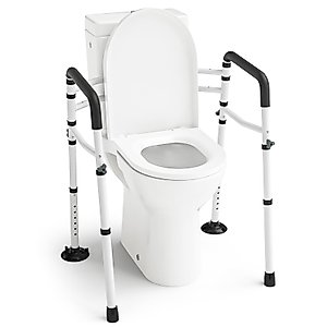 WAYES Toilet Safety Rails - Toilet Arms for Elderly, Fit for Most Toilet, Up to 300 Lbs, Adjustable Height & Width