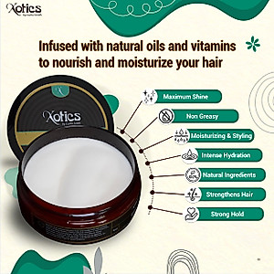 Xotics by Curtis Smith – Sweet Jamila Hair & Body Shea Glaze 4oz - Organic 360 Wave Pomade for Men Women Strong Hold, Natural Wave Grease Shea Butter Cream, Hair & Body Moisturizer