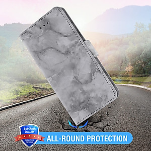 Asuwish Phone Case for OnePlus Nord N10 5G with Tempered Glass Screen Protector and Marble Wallet Cover Flip Card Holder Slot Stand Cell One Plus N 10 G5 1 Plus 10N 1plus One+ 1+ N105G Women Men Black