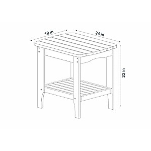 Shine Company 4103N Long Island Rectangular Patio Side Table – Natural