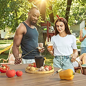 Mini Hibachi Grill Indoor - PuPu Platter Set Or Indoor Smores Kit With 2 Marshmallow Roasting Sticks For Fire Pit And A Bamboo Serving Tray - Smokeless Table Top Smores Maker