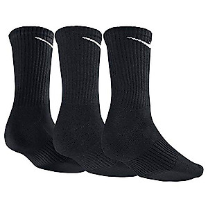 NIKE Performance Cushion Crew Training Socks (3 Pair), Black, Large