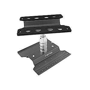 RC Car Work Stand Repair Workstation Tools Aluminum 360 Degree Rotation Lift Or Lower for 1/12 1/10 1/8 Scale Cars Trucks (Black)