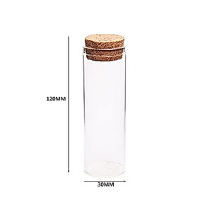 10PCS 60ml/2oz Empty Clear Glass Test Tubes Reagent Bottle with Cork Stoppers for Foods Cosmetic Candy Tea Powder Liquid Dispenser