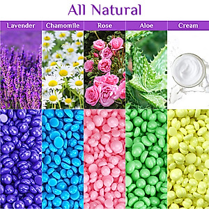 Nivlan Waxing Kit for Women 5 Hard Wax Beans and 30 Wax Applicator Sticks, Black, No Chemical Smell