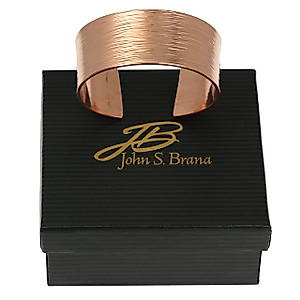 John S. Brana 1 Inch Wide Bark Copper Cuff Bracelet Handmade Jewelry - 100% Solid Uncoated Copper (8)