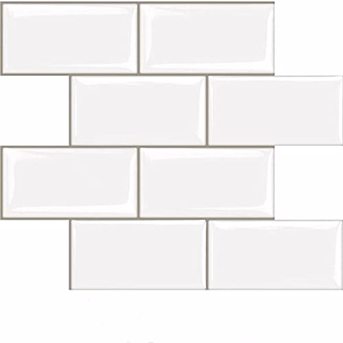 STICKGOO 10-Sheet Peel and Stick Subway Tile, Stick on Tiles Backsplash for Kitchen & Bathroom in White (Thicker Design)