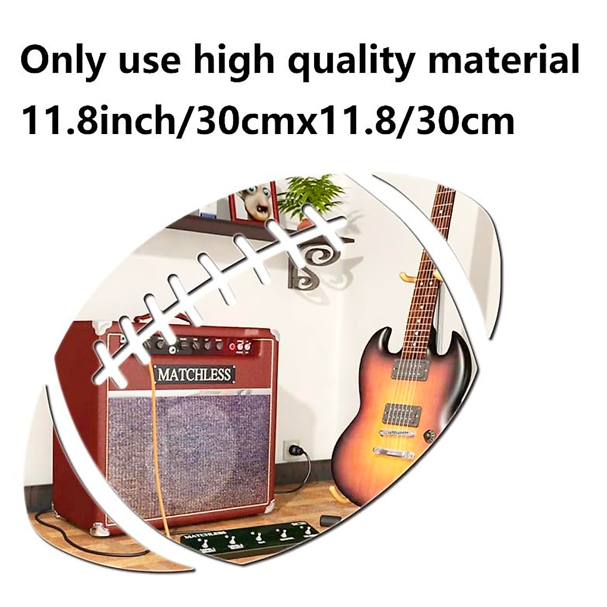 ODOTTAA, Sports Theme Football Shaped Acrylic Mirror Art Sticker for Wall Decor for Boys Bedroom, Dressing Room, Wardrobe, Door