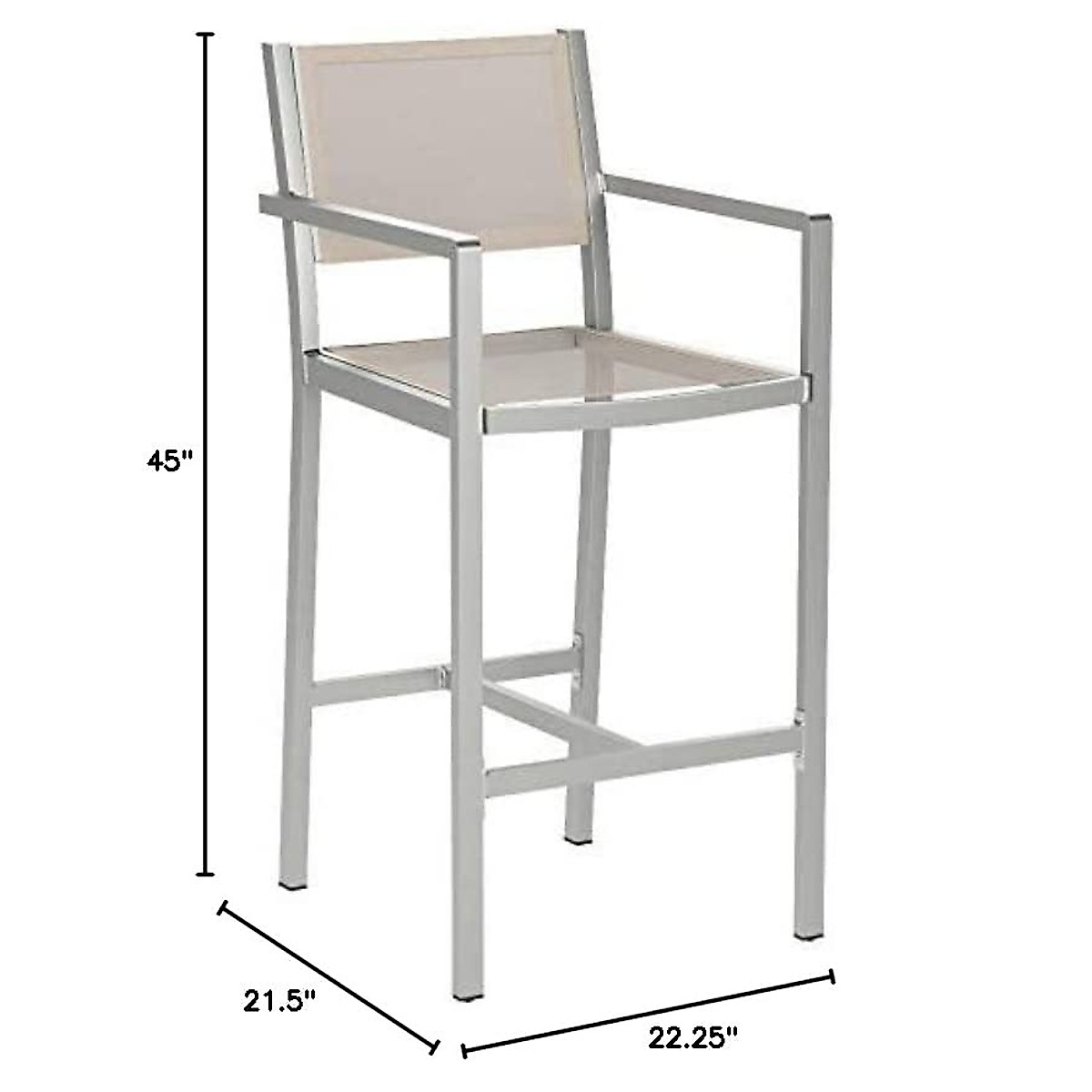 Christopher Knight Home Tammy Coral Outdoor Grey Mesh 29.50 Inch Barstools with Silver Rust-Proof Aluminum Frame (Set of 2),