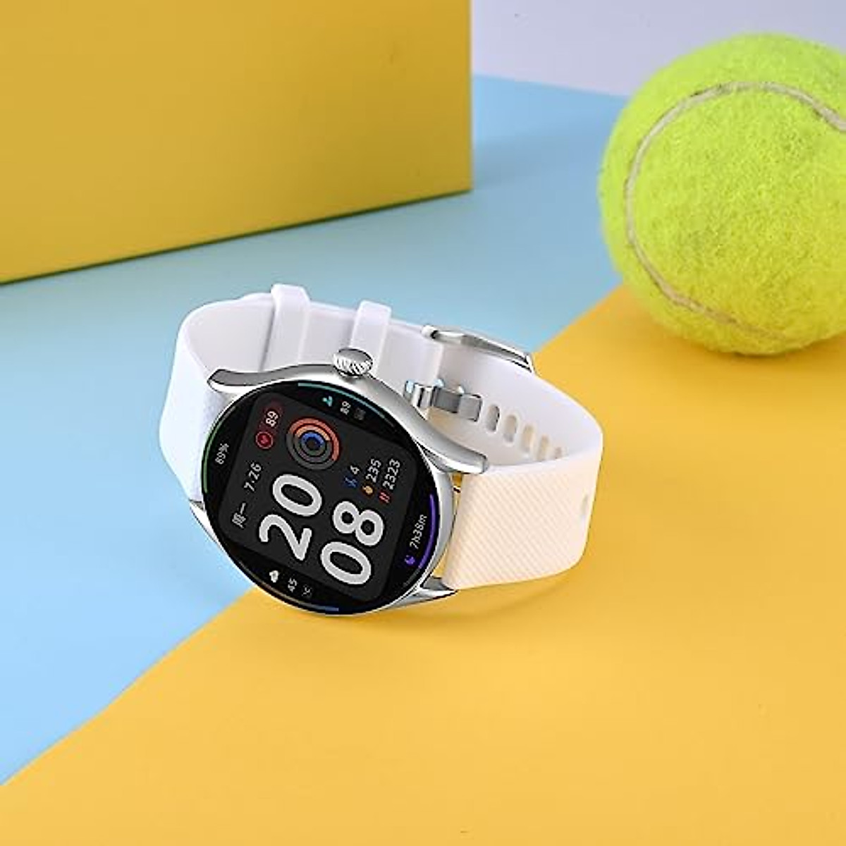 Anbeer Silicone Watch Band 20mm Quick Release Rubber Watch Straps for Men Women,White with Silver Stainless Steel Buckle