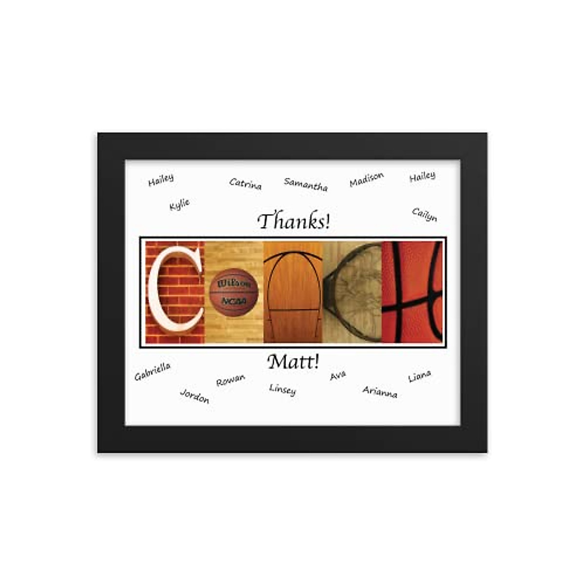 Basketball Coaches Gift, Basketball Team Gifts, Players can SIGN the white area of the 8x10 photo print