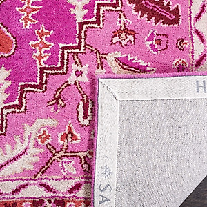 SAFAVIEH Bellagio Collection Accent Rug - 4' x 6', Red & Pink, Handmade Medallion Wool, Ideal for High Traffic Areas in Entryway, Living Room, Bedroom (BLG545B)