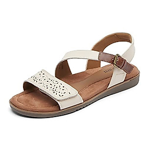 Cobb Hill Women's Zion 2 Piece Sandal, Vanilla Leather, 8.5