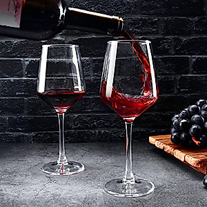 Long Stem Wine Glasses Set of 8, 12oz Clear Red/White for Party, Wedding and Home