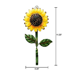 YK Decor Metal Sunflower Hook Wall Decor Key Holder, Bathroom Towel and Robe Hook, Decorative Large Single Hanging Hook Wall Coat Clothes Holder, Wall Mounted Sunflower Kitchen Decor Wall Decoration