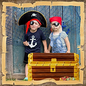Inflatable Treasure Chest Cooler Blow up Drink Cooler Pirate Party Decorations for Beach Poolside Retro Theme Party Decors (2 Pieces)