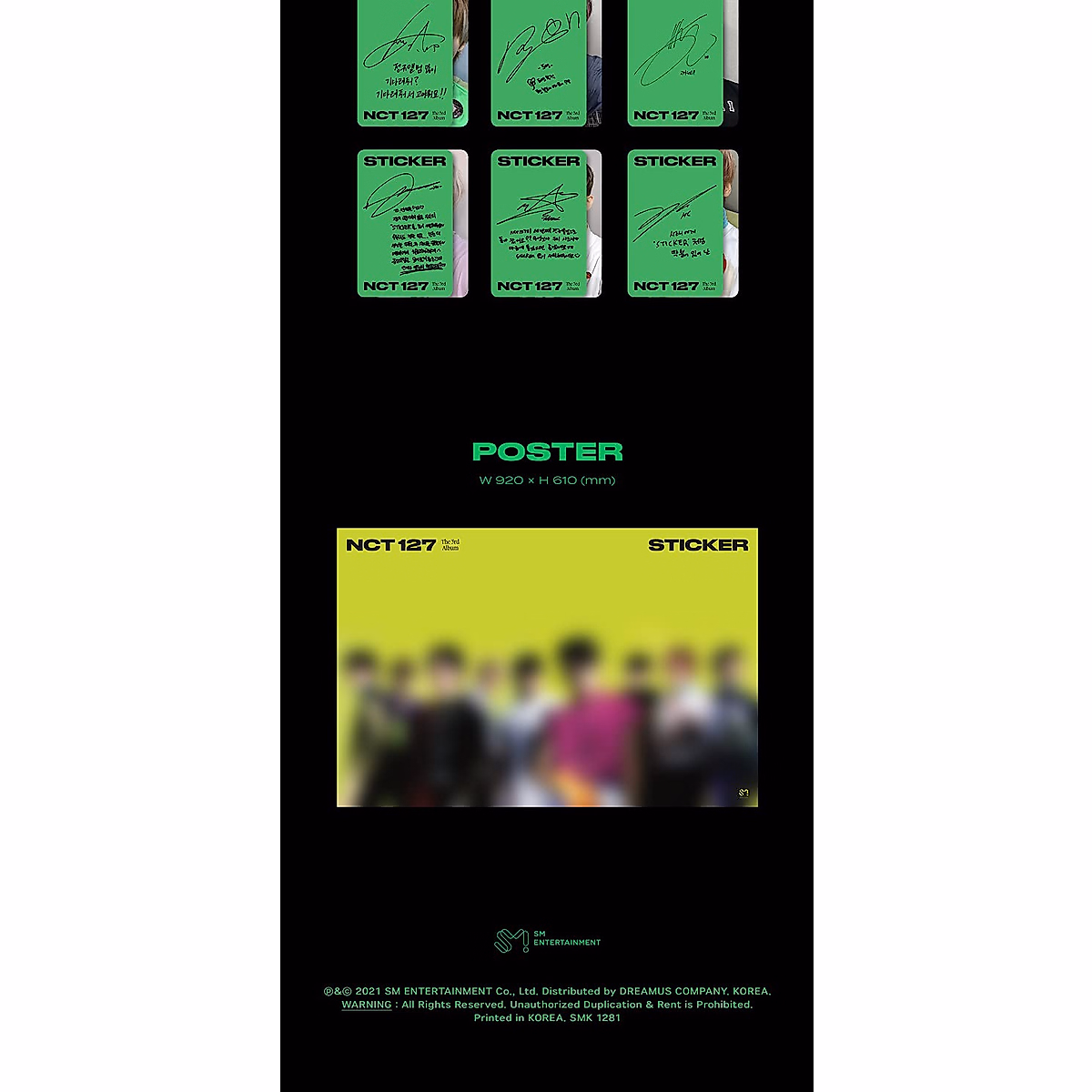 New NCT 127 Sticker 3rd Album Sticky Version CD+1p Poster+1p Folding Poster On Pack+112p Booklet+1p Sticker+1p PostCard+1p PhotoCard+Tracking Sealed