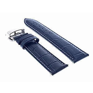 Ewatchparts 22MM BLUE LEATHER WATCH BAND STRAP FOR MENS IWC PILOT PORTUGESE WATCH + CLASP