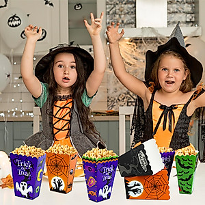 Halloween Popcorn Boxes 24 PCS Trick or Treat Snack Boxes Candy Cookie Container Decorations Halloween Party Supplies