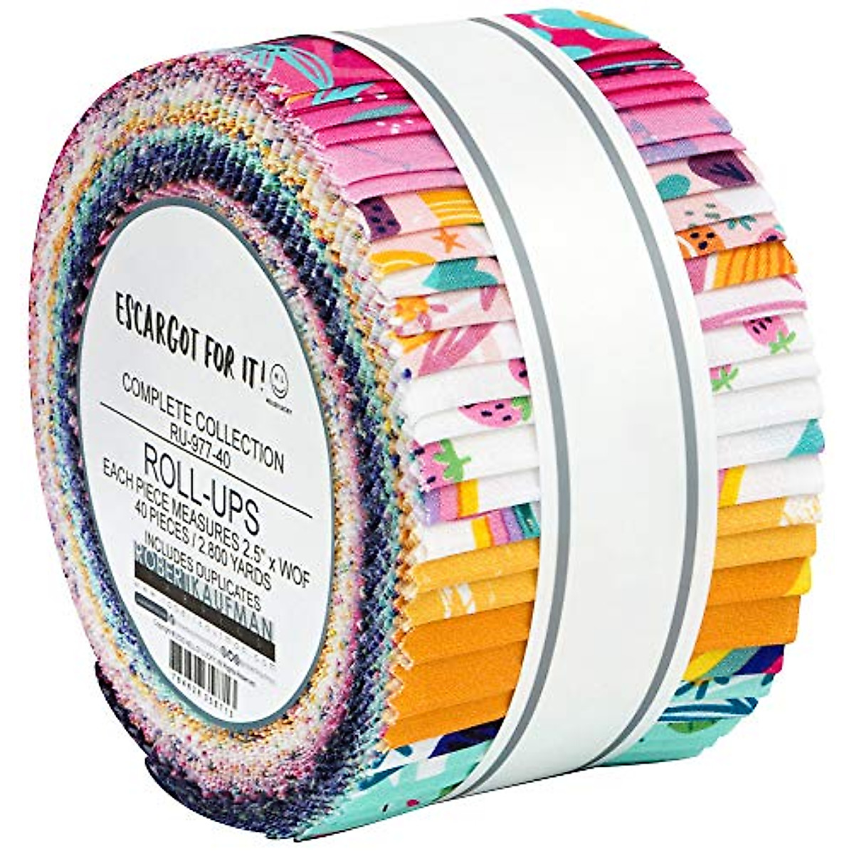 Hello!Lucky Escargot for It! Roll Up 40 2.5-inch Strips Jelly Roll Robert Kaufman Fabrics RU-977-40