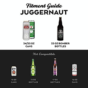 BrüMate Hopsulator Juggernaut Can Cooler Insulated for 24oz  / 25oz Cans | Can Coozie Insulated Stainless Steel Drink Holder for Beer, Tea, and Energy Drinks (Matte Gray)