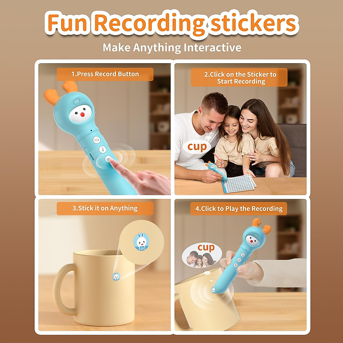 alilo Learning Educational Toys for Toddlers 2-3-4-5-6, Interactive Reading Pen Set for Kids, with 3 Learn to Read Books for Kids, 100 Talking Flash Cards, 540 Recording Stickers, Alphabet, Music Card