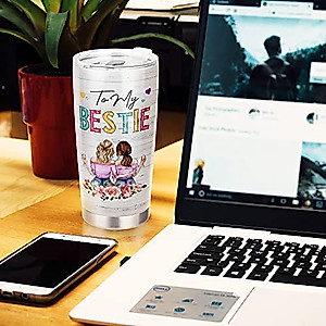 Pawzity Gifts for Best Friends Women Birthday - Mothers Day gifts for friend - Friendship Gifts for Women Friends, Gifts for Friends, Friend Gifts, Bestie Gifts for Women - 20 Oz Bestie Tumbler