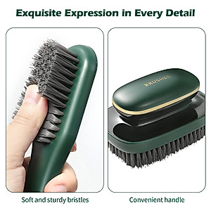 Household Cleaning Washing Brush Ergonomic Handle Durable Bristles Grout Cleaner Brush Scrubber Bathroom Shower Tile Kitchen Floor Bathtub Floor pack2 (Green)