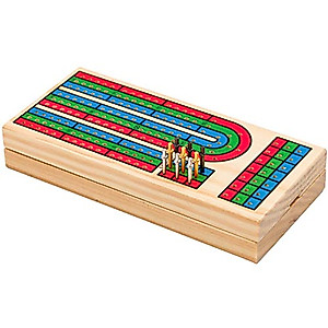 Regal Games Cribbage Board Game Set w/Storage - Fun Table Game with Wooden Board for Adults & Kids - 9 Metal Pegs, Deck of Playing Cards & 2-4 Player Games - Ideal for Game Night, Travel (Ages 8+)