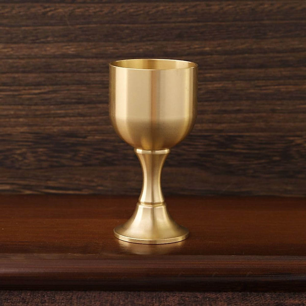 Brass Chalice Cup Wine Goblet Brass Drinking Glasses Beverage Tumbler Metal Liquor Tumbler For Church Cup Ritual Chalice Party Home Accessories(S)