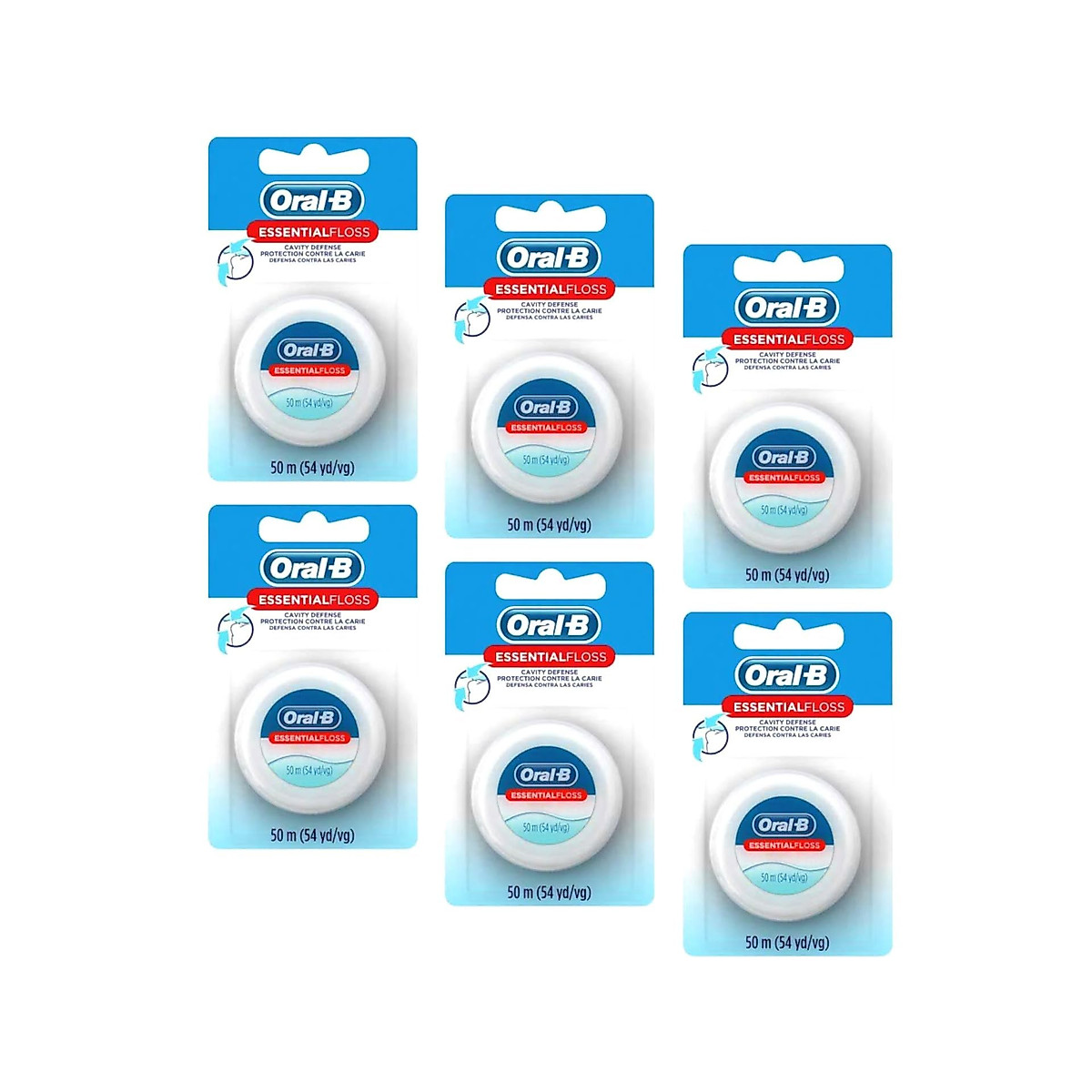 Oral-B Essential Floss 55 Yards Waxed (Pack of 6)