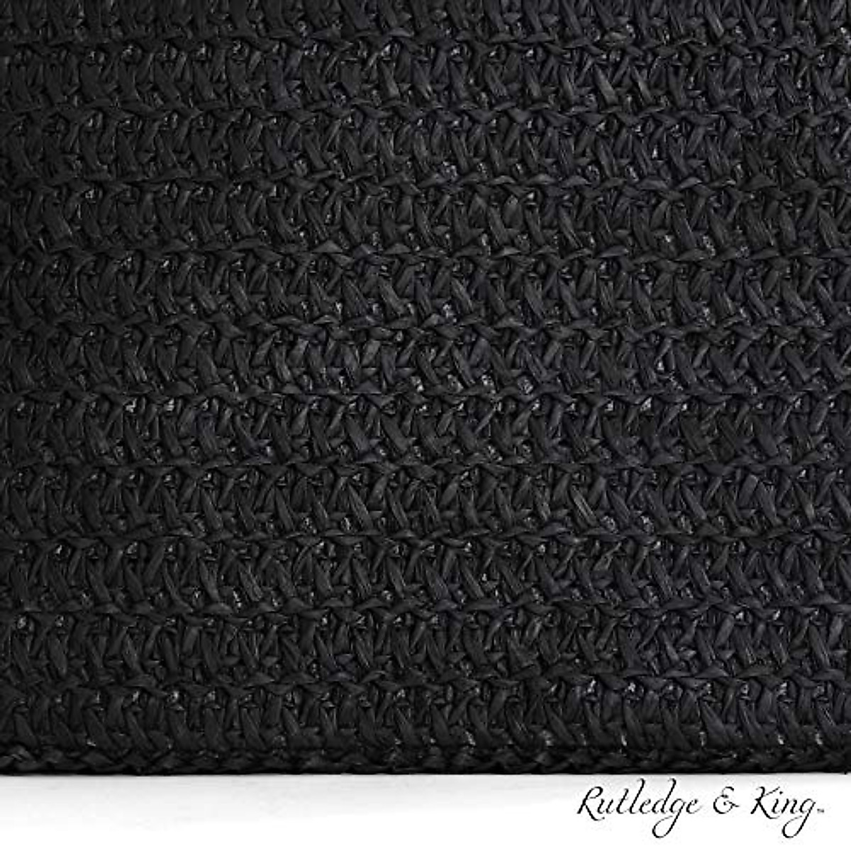 Rutledge & King Straw Bag - Tote Bag - Beach Bag - Large Tote Bag (1 pack, Black)