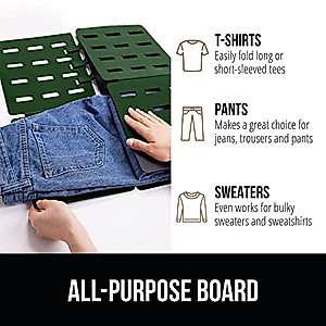 Gorilla Grip Shirt Folding Board, Easy Fast T-Shirt and Clothes Folder, Adult Clothing, Durable Plastic Organizer, Compact for Travel, Laundry Boards, Tshirt Flipfold Tool, Hunter Green