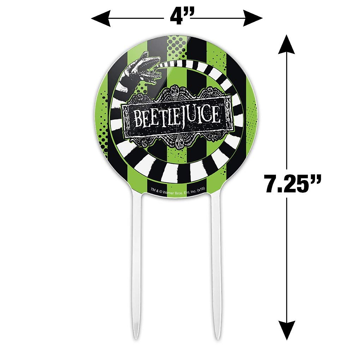 Acrylic Beetlejuice Beetle Worm Cake Topper Party Decoration for Wedding Anniversary Birthday Graduation
