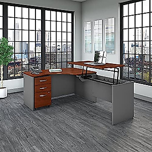 Bush Business Furniture Series C Desk, Hansen Cherry/Graphite Gray