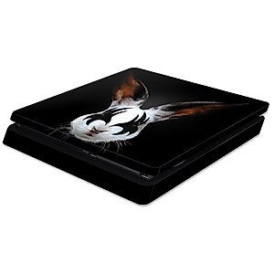 MightySkins Skin Compatible with Sony PS4 Slim Console - Rock N Roll Bunny | Protective, Durable, and Unique Vinyl Decal wrap Cover | Easy to Apply, Remove, and Change Styles | Made in The USA