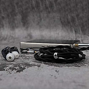 Linsoul LSC08 6N OCC Single Crystal Copper HiFi Earphone Cable for AK100, AK120, AK240, DP-X1, DP-X1A, FIIO X5III, XDP-300R, KANN, BQEYZ Spring1 (MMCX-3.5, Black)