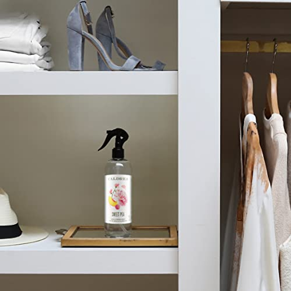 Caldrea Linen and Room Spray Air Freshener, Made with Essential Oils, Plant Derived Ingredients, Sweet Pea Scent, 16 oz