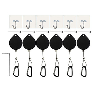 DS.Distinctive STYL VR Accessories Cable Management 6 Packs - Drill Free Retractable Ceiling Suspension System for HTC Vive/HTC Vive Pro Virtual Reality/Oculus Rift/PlayStation VR/Microsoft MR
