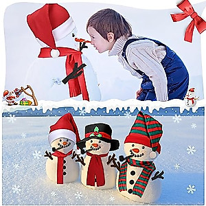 42 Pcs Snowman Decorating Making Kit Christmas Snowman Dress Up Set Winter Holiday Outdoor Kids Toys Xmas Decoration (Cute Style)
