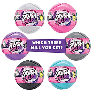 Plush Crush - Series 3 - Puzzle Ball (3-Pack), Surprise Collectible Character Bouncy Ball Plush Toy, Blind Bag by Scentco