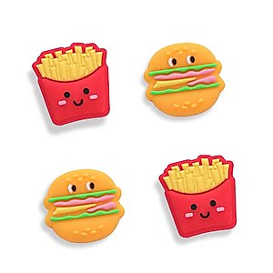 NANANINO Silicone Joycon Thumb Grip Caps, Soft Joystick Cover Caps Compatible with Nintendo Switch/OLED/Switch Lite, 4PCS - Burger and French Fries Styling