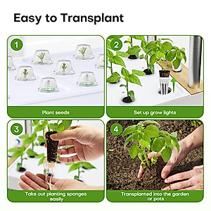 Ahopegarden Indoor Garden Hydroponics Growing System, 60 Pods Vertical Garden with LED Grow Light - Plant Germination Kit Aeroponic Veggie Flower Fruit Growth with Smart Socket & Pump System